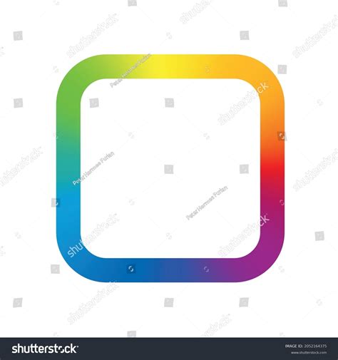 Rounded Square Rainbow Gradient Colored Squircle Stock Vector Royalty