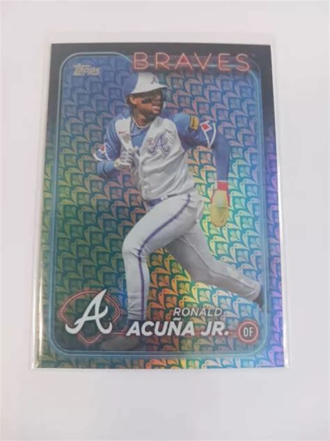 Ronald Acuna Jr 2024 Topps Series 1 Holiday Foil Card 1 Atlanta