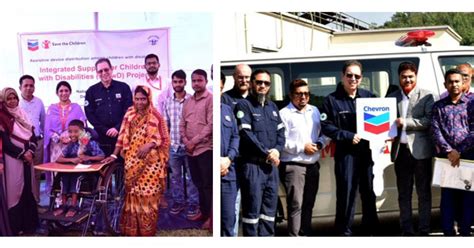 Chevron Bangladesh President Eric M Walker Hands Over Ambulance And Assistive Devices In