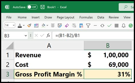 How To Gross Profit Margin And Ratio In Excel Formula
