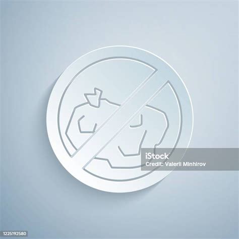 剪紙 沒有灰色背景上孤立的垃圾圖示紙藝術風格向量插圖向量圖形及更多一個物體圖片 一個物體 停止標誌 切斷 Istock
