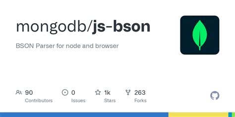 Github Mongodbjs Bson Bson Parser For Node And Browser