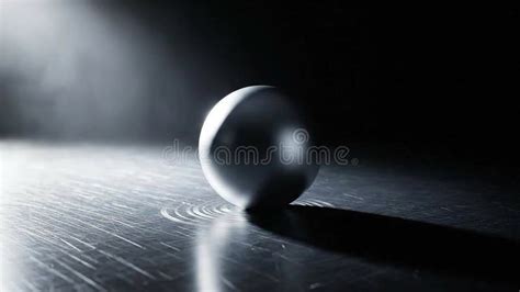 Dramatic Monochrome Sphere Under Spotlight A Single White Sphere Is