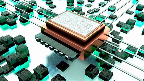 Nền Công Nghệ Bộ Vi Xử Lý Cpu Trừu Tượng Kết Xuất 3d Cận Cảnh Máy Tính