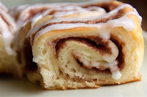 Premium Ai Image Closeup Of Cinnamon Roll With Layers Of Soft And