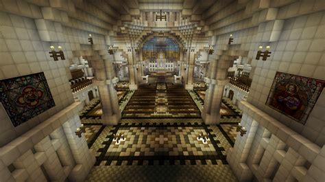 Minecraft Church Interior With Stained Glass Windows Glass Pyramid