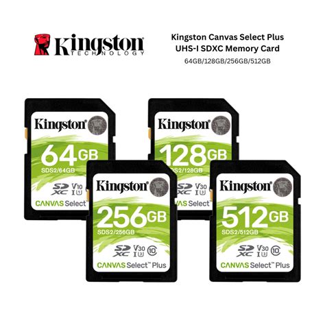 Kingston Canvas Select Plus Uhs I Sdxc Memory Card 64gb128gb256gb