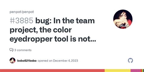 Bug In The Team Project The Color Eyedropper Tool Is Not Functioning