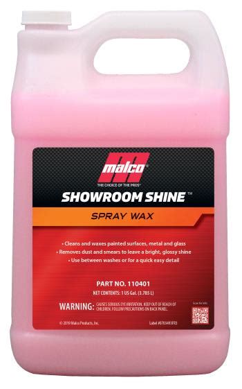Malco Showroom Shine Spray Wax Carolina Detail Supply