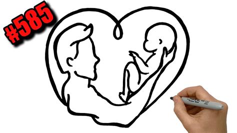 Красивый рисунок для Папы Просто рисуем на День Отца Рисуем Силуэт Папы с Ребенком 585 Youtube