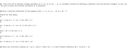 solved q1 prove the set of positive integer multiples of 3