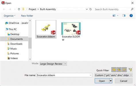 Solidworks Large Design Review Mode Will Speed Assembly Opening