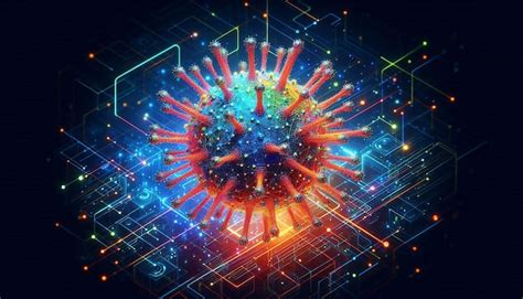 A Digital Image Of A Virus With Many Colors Premium Ai Generated Image