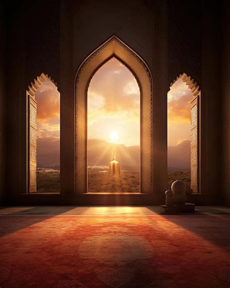 Premium Ai Image Islamic Prayer Temple With Islamic Prayer Background