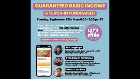 Guaranteed Basic Income Teach In Fundraiser Youtube