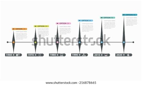 Timeline Infographics Template Stepwise Structure Stock Vector Royalty Free 216878665