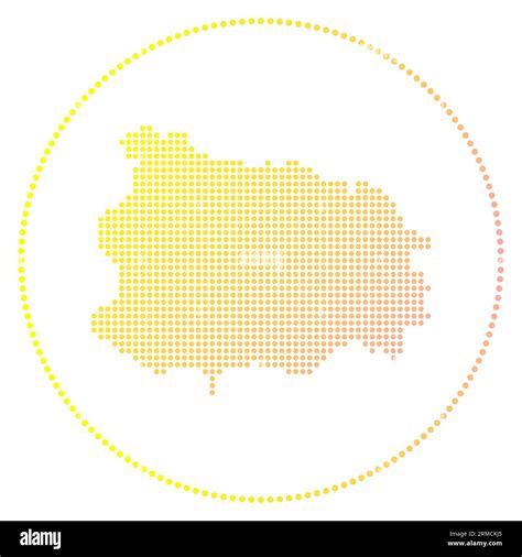 Ischia Digital Badge Dotted Style Map Of Ischia In Circle Tech Icon