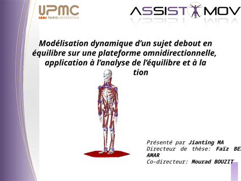 PPT Modélisation dynamique dun sujet debout en équilibre sur une