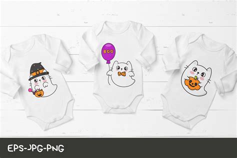 Halloween Ghost Cat Cute Kawaii Halloween Clipart Cartoon By Vividdiy8