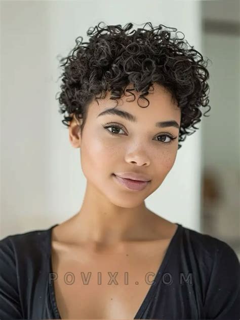 Stacked Pixie Cut Inspiration Short Curly Haircuts Curly Pixie