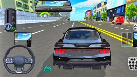 3D Driving Class Luxury Car Back In Gas Station For Oil Refuel