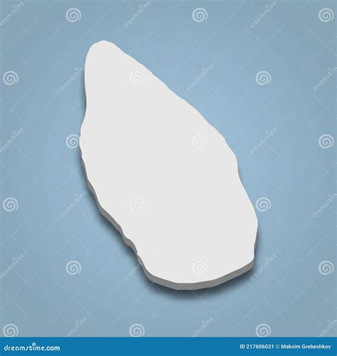 3d Isometric Map Of Sandwip Is An Island In Bangladesh Stock Vector