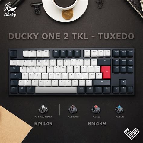 Ducky One 2 Tuxedo Tkl Double Shot Pbt Mechanical Keyboard BeeCost