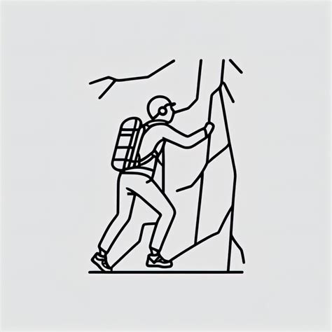 Premium AI Image Man Climbing The Rock Climbing Vector Illustrationclimbing Climber Climbing