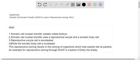 Solved Somatic Cell Nuclear Transfer Scnt Is Used In Reproductive