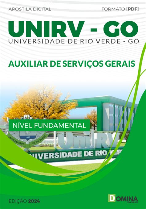 Apostila UniRV GO 2024 Auxiliar de Serviços Gerais Domina