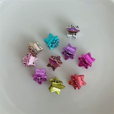 ﻿메탈 컬러 미니 스타 별 세트 헤어집게핀