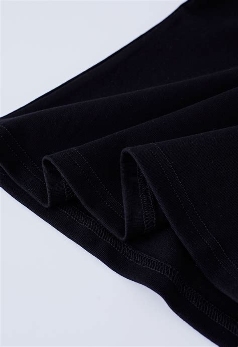 Square Neck Mesh Bubble Sleeves Top In Black Retro Indie And Unique