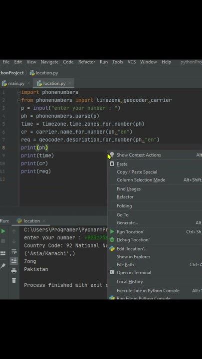 phone number location in python python pythonprogramming python codeproject youtube
