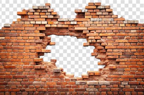 Destroyed Brick Wall Png Premium AI Generated PSD