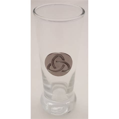 25 Oz Shooter Shot Glass Wpewter Trinity Knot Medallion The Robert