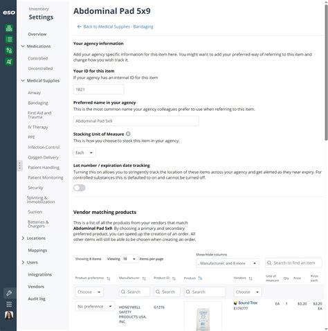 Specify Item Details
