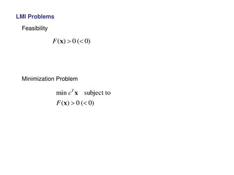 Ppt Linear Matrix Inequalities In System And Control Theory