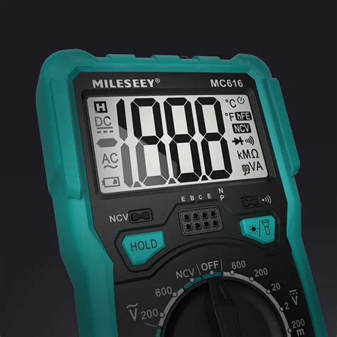 MILESEEY NCV 디지털 멀티미터, MC616 AC DC 전압계, 옴 볼트 앰프 테스트 미터, 다이오드 멀티 테스터