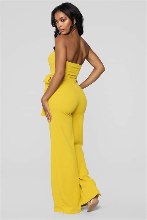 Not In The Mood Tube Jumpsuit Mustard Fashion Nova