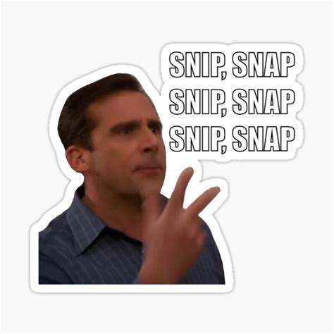 Micheal Scott Snip Snap Sticker For Sale By Anna Kemper Redbubble