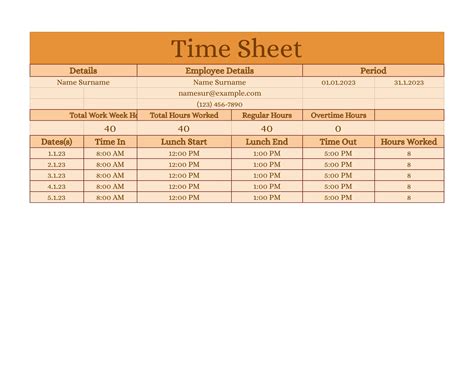 Timesheet Template Free Google Sheets Template NEW