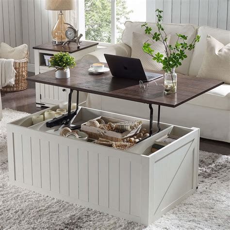 Amazon YITAHOME 48 Farmhouse Lift Top Coffee Table With Sliding