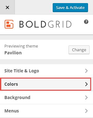 Customizer How To Use The Colors Tab Boldgrid