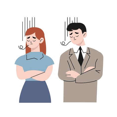 피곤한 사업가들 화이트 절연 평면 벡터 일러스트 레이 션 프리미엄 벡터