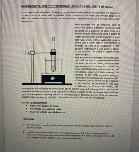 Solved Experiment 5 Effect Of Temperature On The