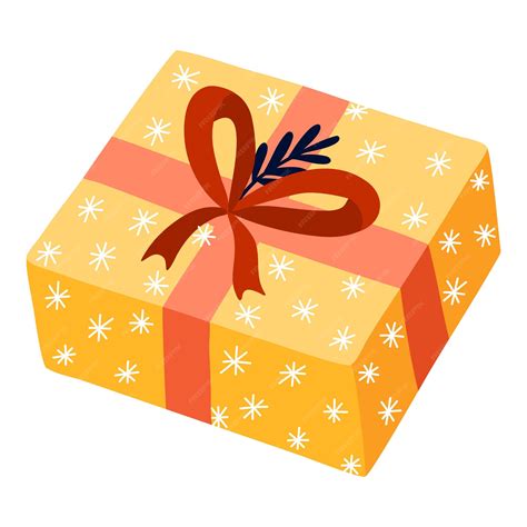 Premium Vector Cute Hand Drawn Wrapped T Box With A Bow Concept Of