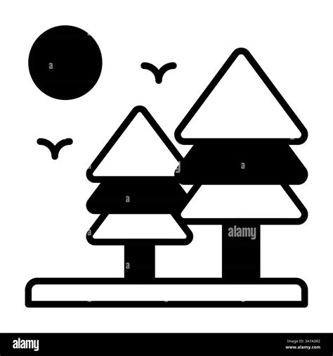 An Amazing Vector Design Of Conifer Tree In Trendy Style Landscape Of