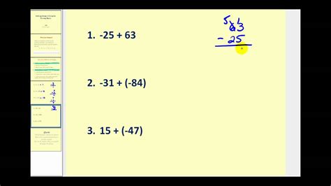 Adding Integers Using Formal Rules Youtube