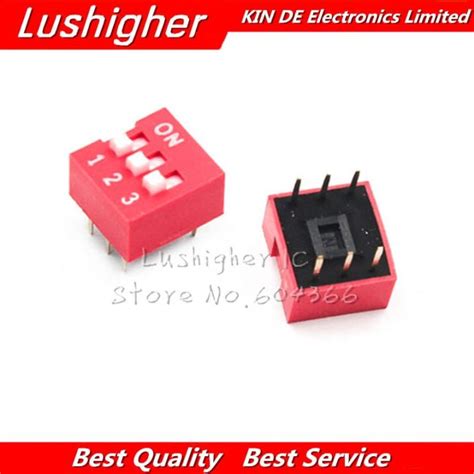 PCS DIP Switch Bit Way Mm Toggle Switch Red Snap Switch P Pin WATTY Electronics