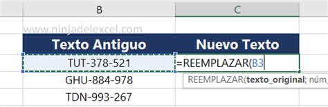 Función Reemplazar En Excel Ninja Del Excel